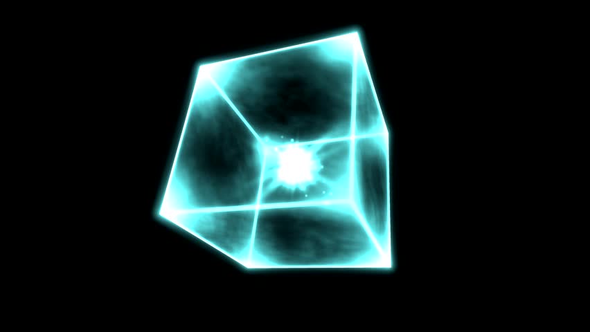 rotating glowing cube animation - loop Stock Footage Video (100% ...