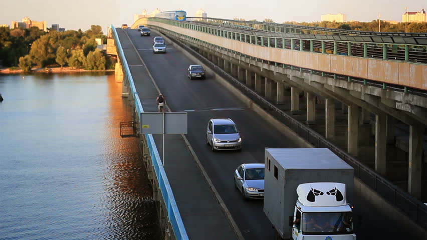 car traffic across bridge Stock Footage Video (100% Royalty-free ...