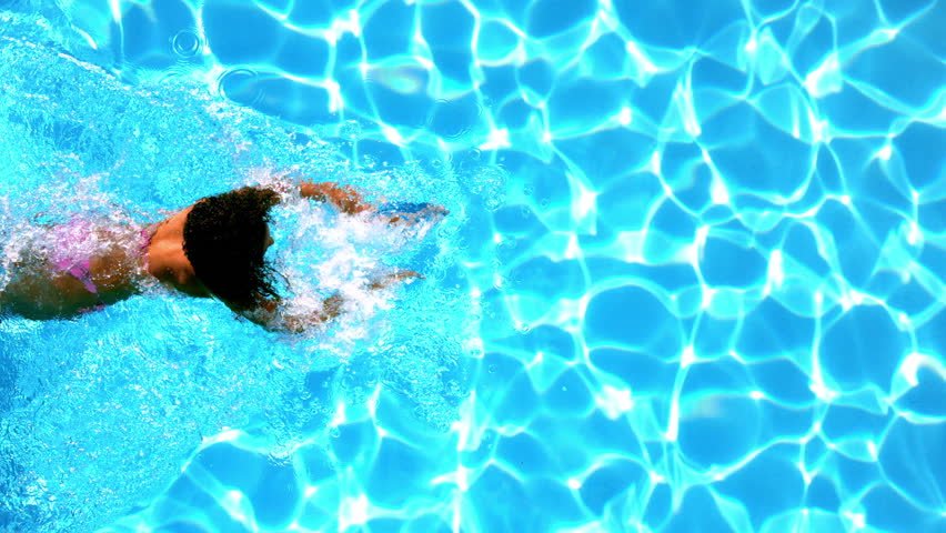 Woman in Pink Bikini Swimming Stock Footage Video (100% Royalty-free ...