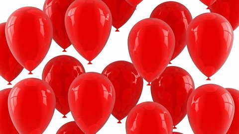 Red Balloons Fly White Background Stock Footage Video (100% Royalty ...