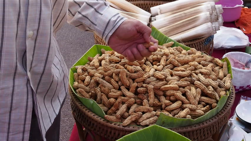 Street Food Vendor Selling Peanuts Stock Footage Video (100% Royalty ...