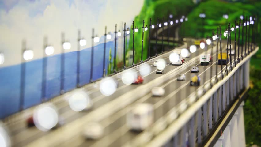 close toy bridge automobile cars buses Stock Footage Video (100% ...