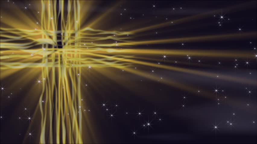 hd seamless loop-golden yellow cross slowly Stock Footage Video (100% ...