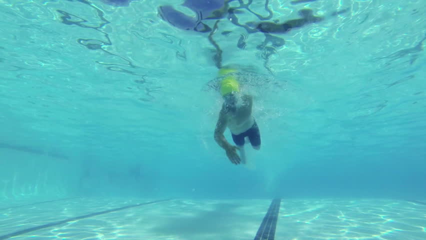 slow motion underwater view man swimming Stock Footage Video (100% ...