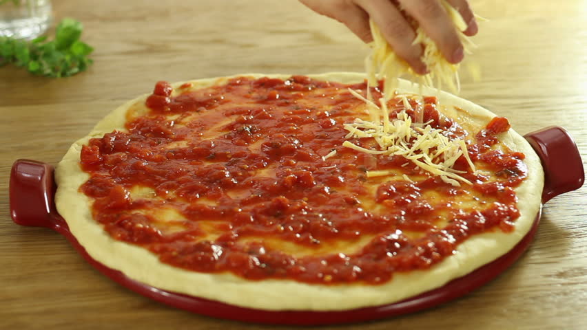 Putting Cheese Topping On Pizza Stock Footage Video (100% Royalty-free ...