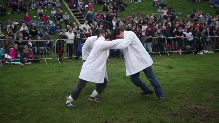 The Annual Shin Kicking Competition Stock Footage Video (100% Royalty ...