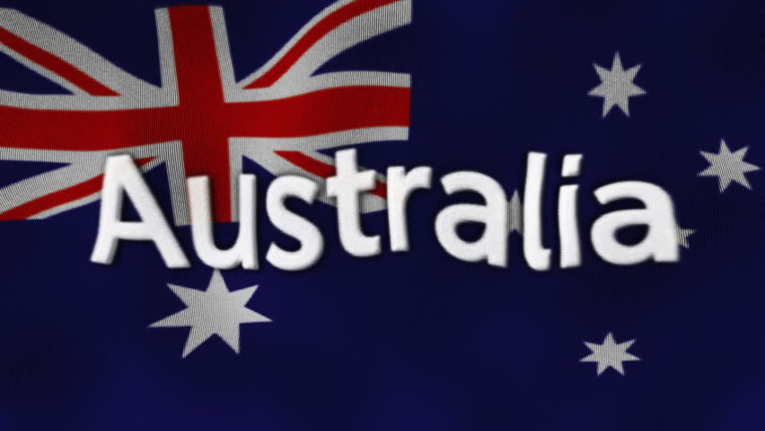Australia Flag Text Textile Background Stock Footage Video (100% ...