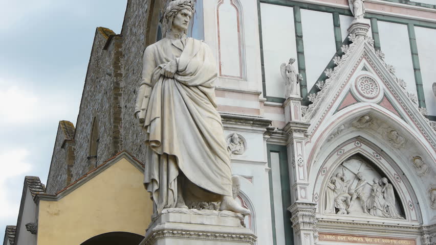 Dante Alighieri Renaissance Writer Statue Stock Footage Video (100% ...