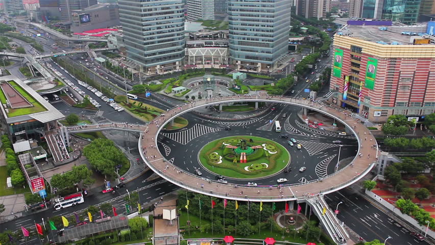 view lujiazui traffic circle shanghai Stock Footage Video (100% Royalty ...