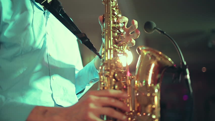 saxophone player performs on stage professional Stock Footage Video ...