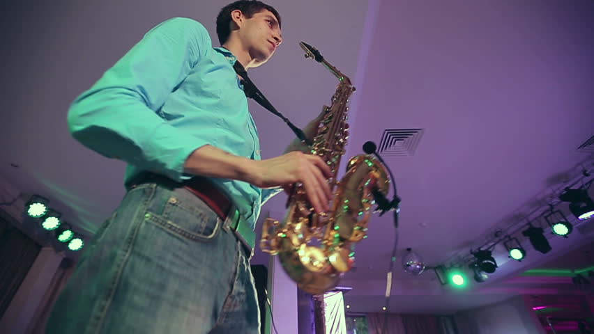 saxophone player performs on stage professional Stock Footage Video ...