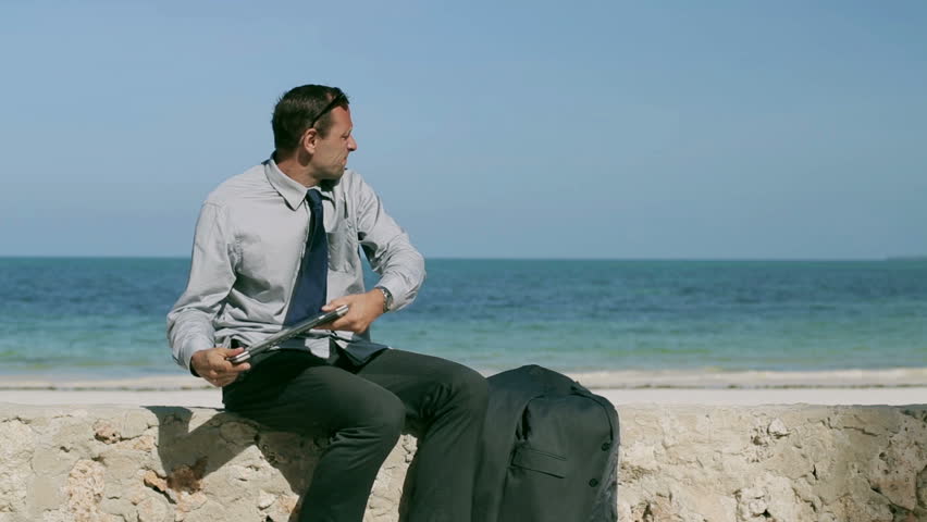 angry businessman throwing away laptop steadycam Stock Footage Video ...