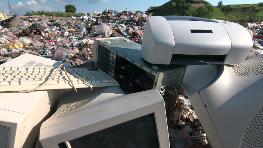 Discarded Obsolete Computer Scrap at Stock Footage Video (100% Royalty ...