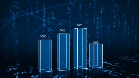 animation rising blue bar graph following Stock Footage Video (100% ...