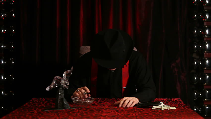 Gangster Sitting at a Table Stock Footage Video (100% Royalty-free ...