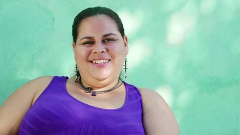 Portrait Overweight Hispanic Woman Looking Camera Stock Photo (Edit Now ...