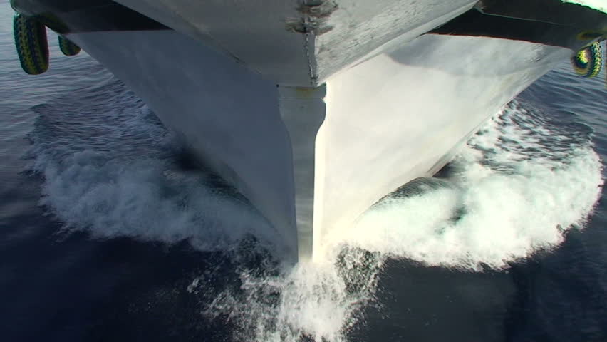 bow boat cutting through calm sea Stock Footage Video (100% Royalty ...