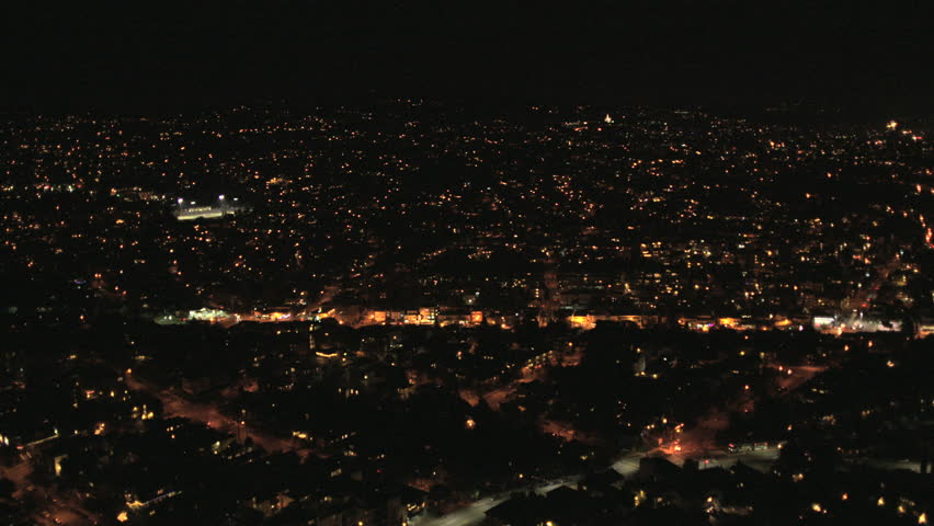 Aerial Illuminated Night View Residential Stock Footage Video (100% ...