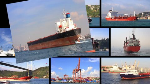 Transportation logistics collage Stock Video Footage - 4K and HD Video ...