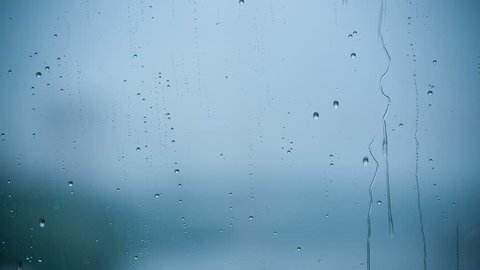 Beautiful Rain Drops Running Down Window Stock Footage Video (100% ...