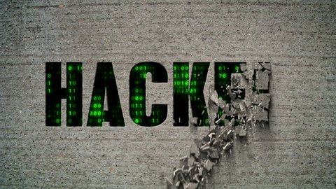 Crumbling Wall Revealing Green Colored Computer Stock Footage Video ...