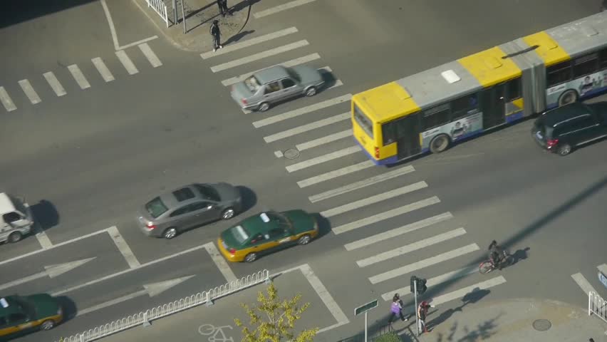 Aerial View of Crosswalk Overpass Stock Footage Video (100% Royalty ...