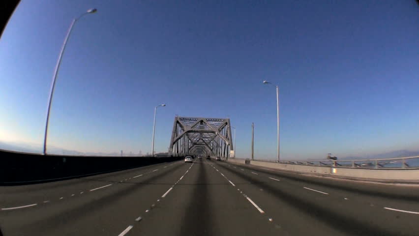 time-lapse point-of-view fish-eye journey across bridges Stock Footage ...
