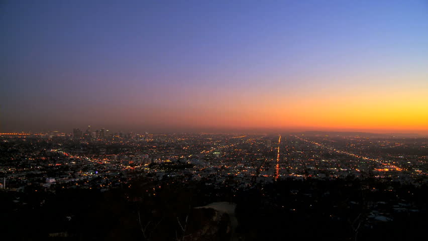 Time-lapse Sunset Over Los Angeles Stock Footage Video (100% Royalty ...