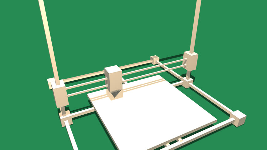 simple animation printing 3d box printer Stock Footage Video (100% ...