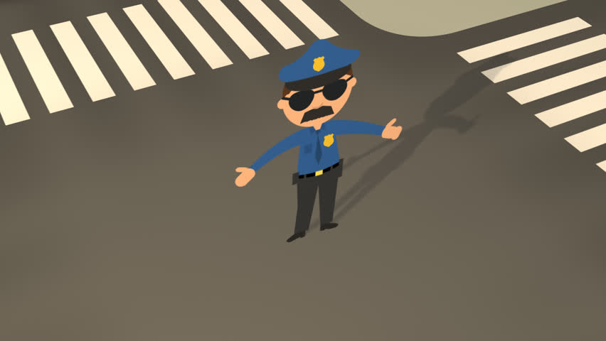 Police Officer Waving Traffic On Stock Footage Video (100% Royalty-free ...