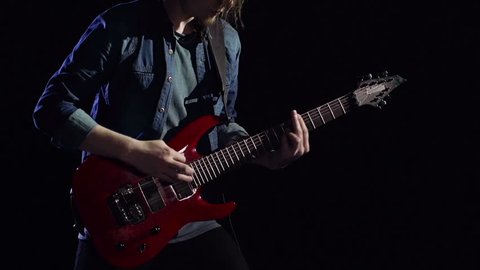 Rocker Twanging Electric Guitar Shaking Melody Stock Footage Video (100 ...