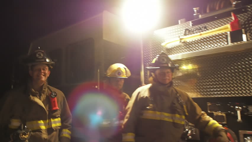 fireman local fire station night hero Stock Footage Video (100% Royalty ...