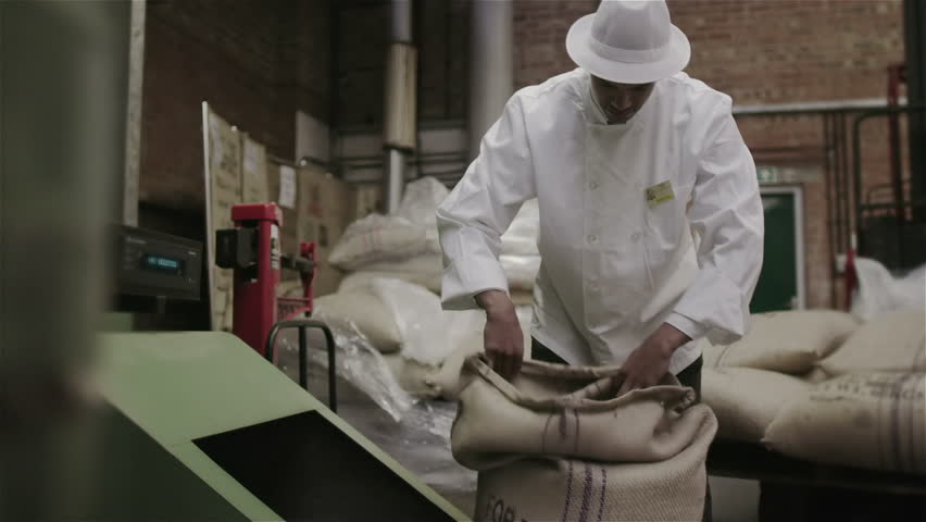 workers factory warehouse handling large sacks Stock Footage Video (100 ...