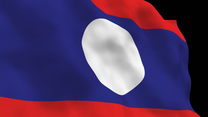 National Flag. Lao Lao Pdr. Stock Footage Video (100% Royalty-free ...