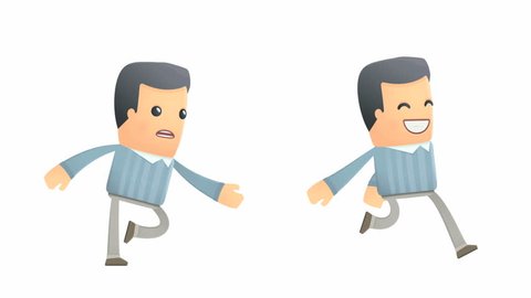 Man Has Breathlessness Cartoon Character Design Stock Vector (Royalty ...