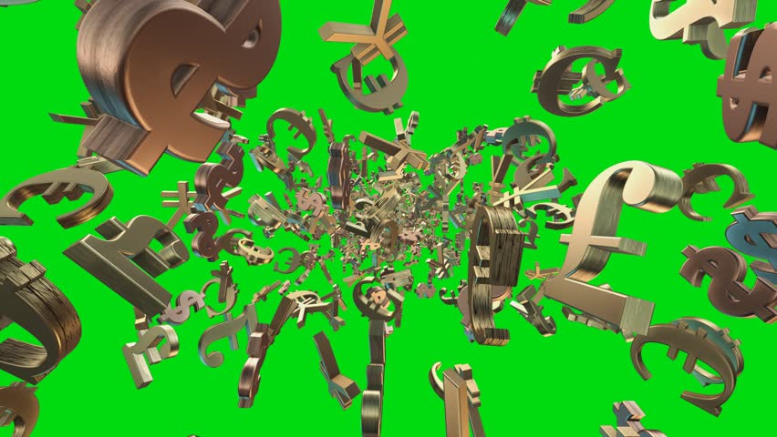 flying money signs on green screen Stock Footage Video (100% Royalty ...