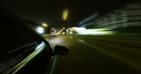 Night Road Side View 4k Timelapse Stock Footage Video (100% Royalty ...