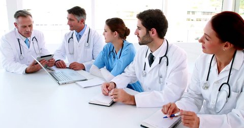 Medical Team Talking During Meeting Board Stock Footage Video (100% ...