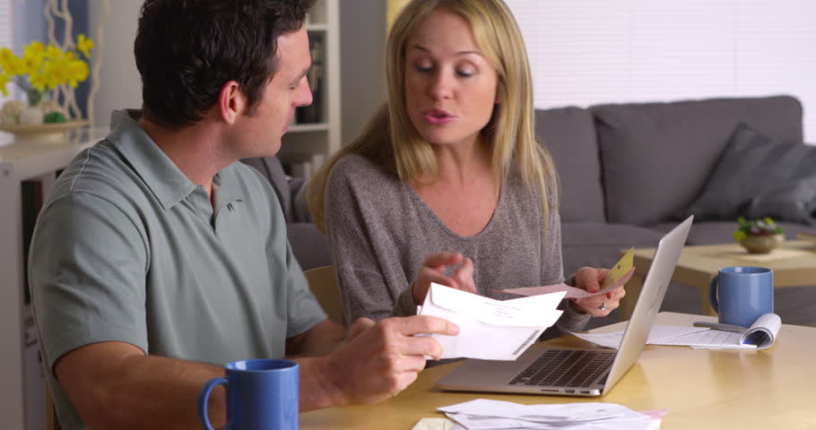 Couple Arguing Over Bills Stock Footage Video (100% Royalty-free ...