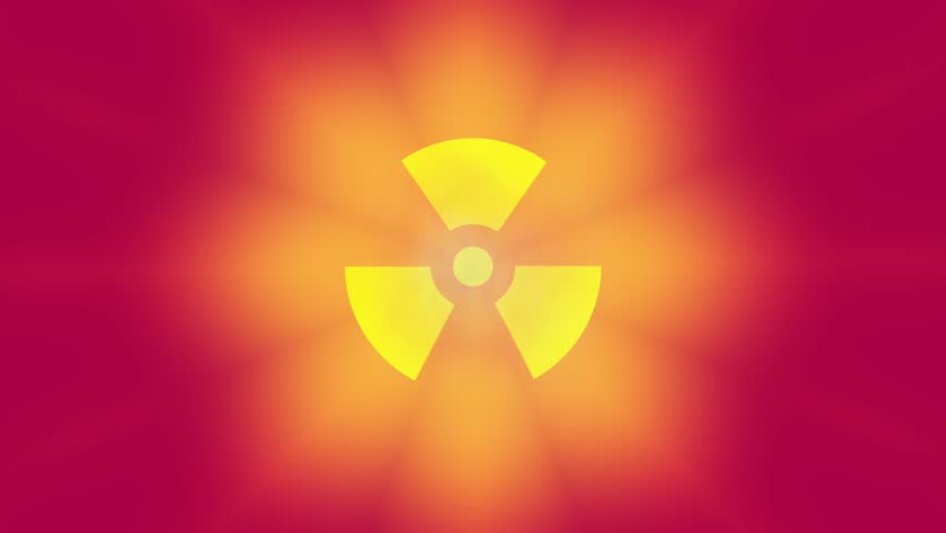radioactive danger symbol shine red background Stock Footage Video (100 ...