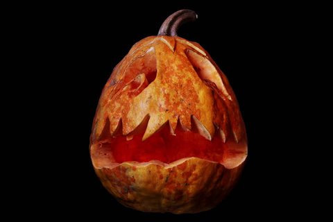 4k Carved Halloween Pumpkin Alpha Matte Stock Footage Video (100% ...