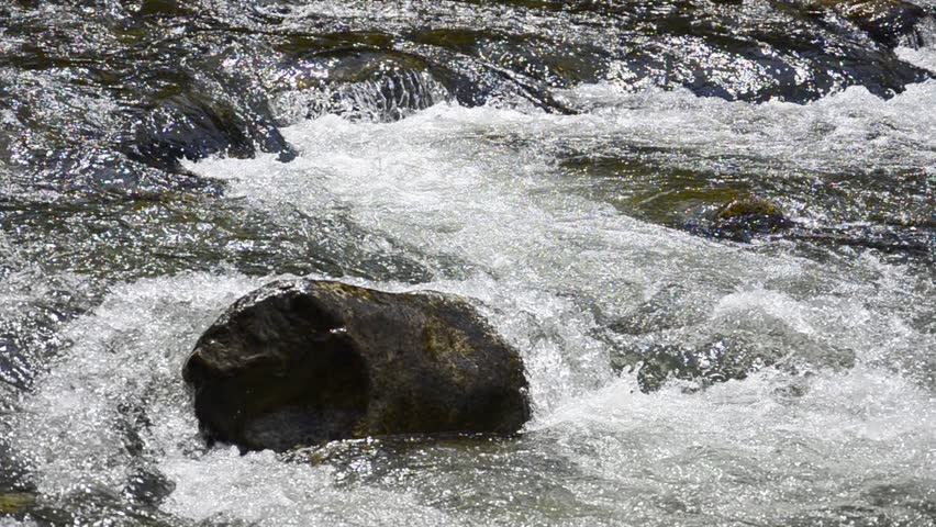 white mountain stream water falling down Stock Footage Video (100% ...