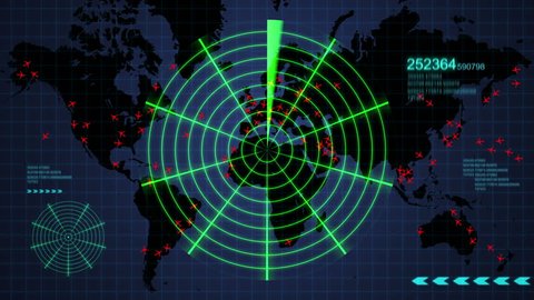 Radar Shows Flight Tracking Aircraft Around Stock Footage Video (100% ...