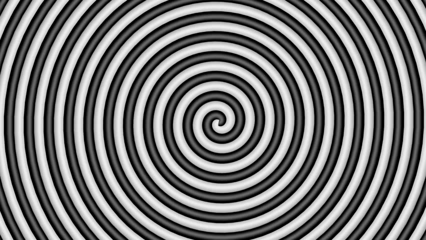 black white hypnotic circle three dimensions Stock Footage Video (100% ...