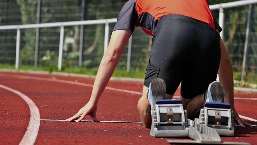 sprinter sprint start track field slow Stock Footage Video (100% ...