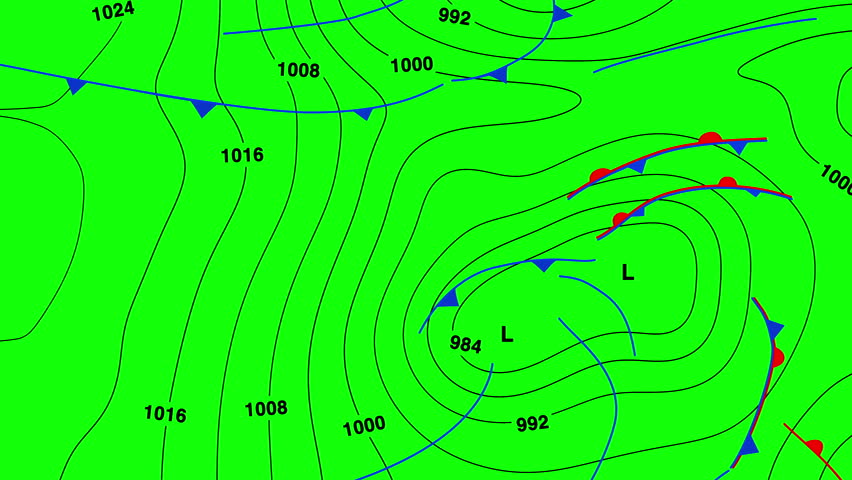 animated weather forecast map on chroma Stock Footage Video (100% ...