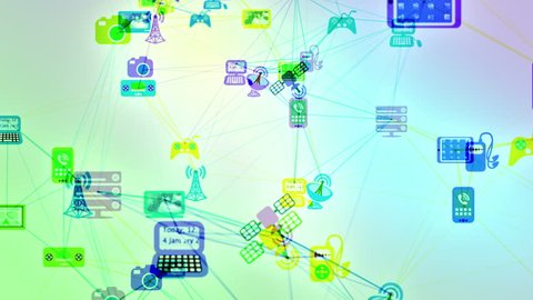 Internet Things Infographic Illustration Neon Blue Stock Vector ...