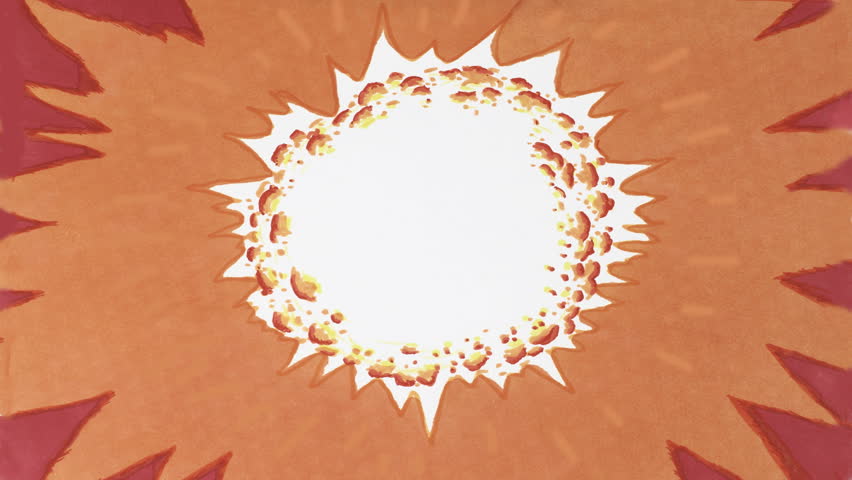 Meteor Collision Explosion Cartoon Animation Stock Footage Video (100% ...