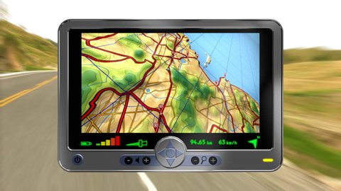 Gps Road Map Animation Loop Following Stock Footage Video (100% Royalty ...