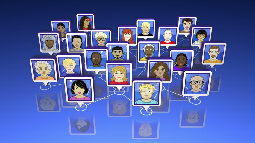 social network faces avatars connected Stock Footage Video (100% ...